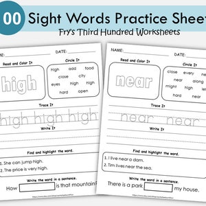 Sight Word Worksheets, Sight Words Printable, Fry Third Hundred ...