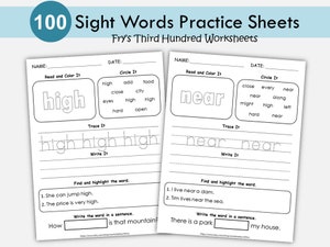Sight Words Flashcards, Fry Word List, 1st 100 Kindergarten First Grade ...