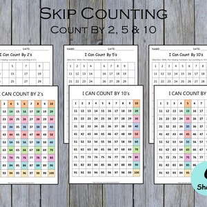 Skip Counting Worksheets, Skip Counting by 2s, 5s and 10s Charts ...