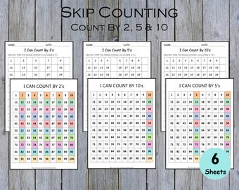 Counting by Ten Caterpillar Learning Page Skip Counting - Etsy