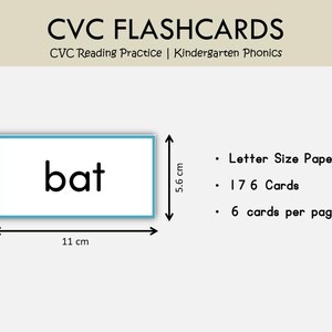 176 CVC Words Flashcards Printable | Phonics Flash Cards for ...