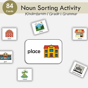 Noun Sorting, Nouns Flashcards, Matching and Grouping Activity, Noun ...