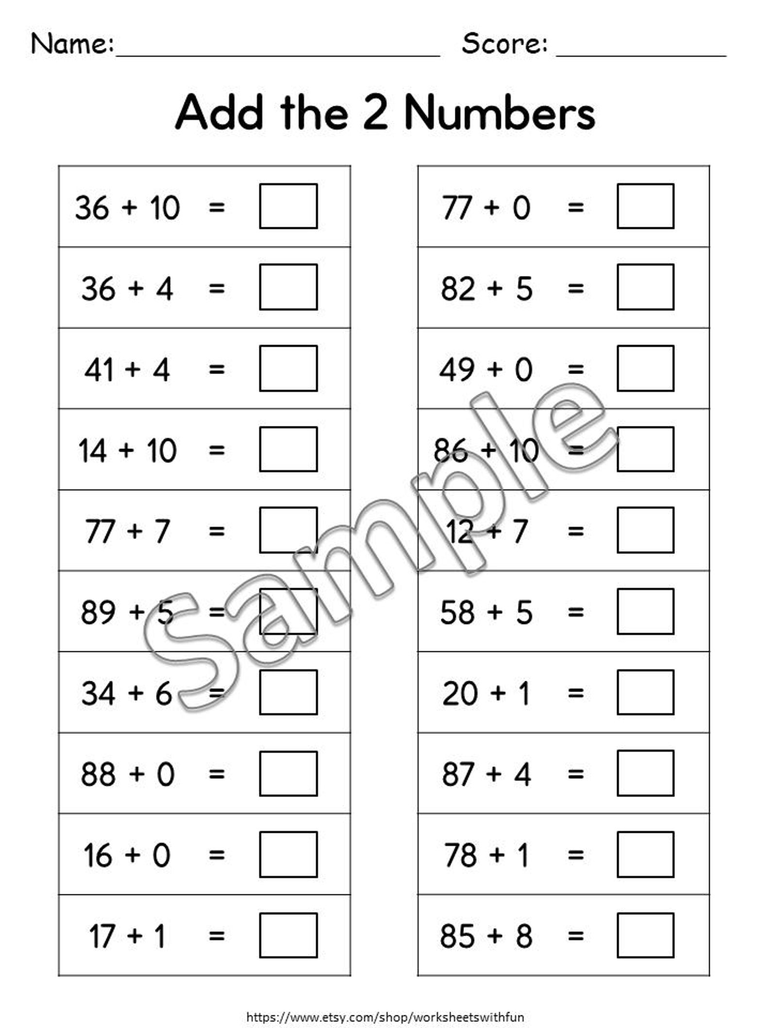 Addition Worksheets Printable | 2 and 3 Addends Math Practice ...