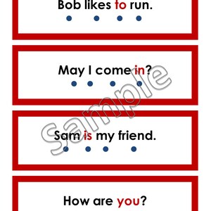 Fry Sight Words Sentence Strips, Simple Sentences, Fry First Hundred ...