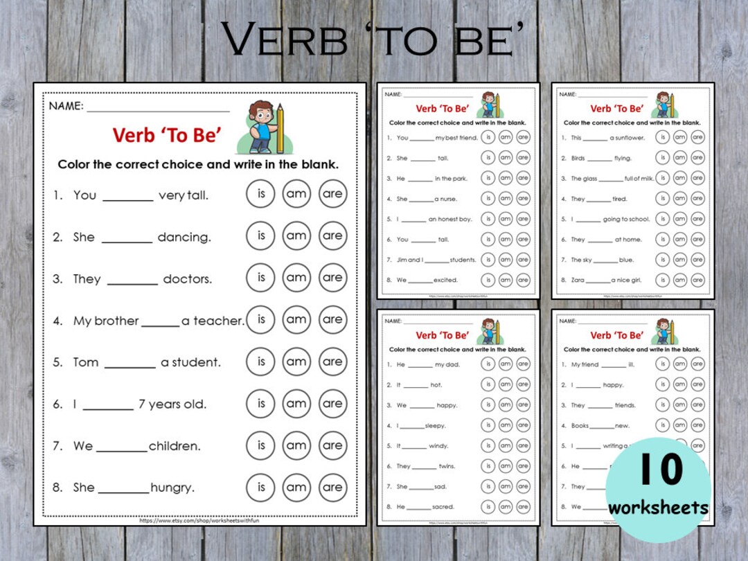 Buy Verb to Be is Am Are Worksheets Being Verb Printable Online in ...