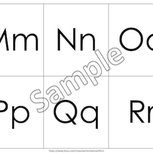 Alphabet Uppercase and Lowercase Letters Flashcards, Black and White ...