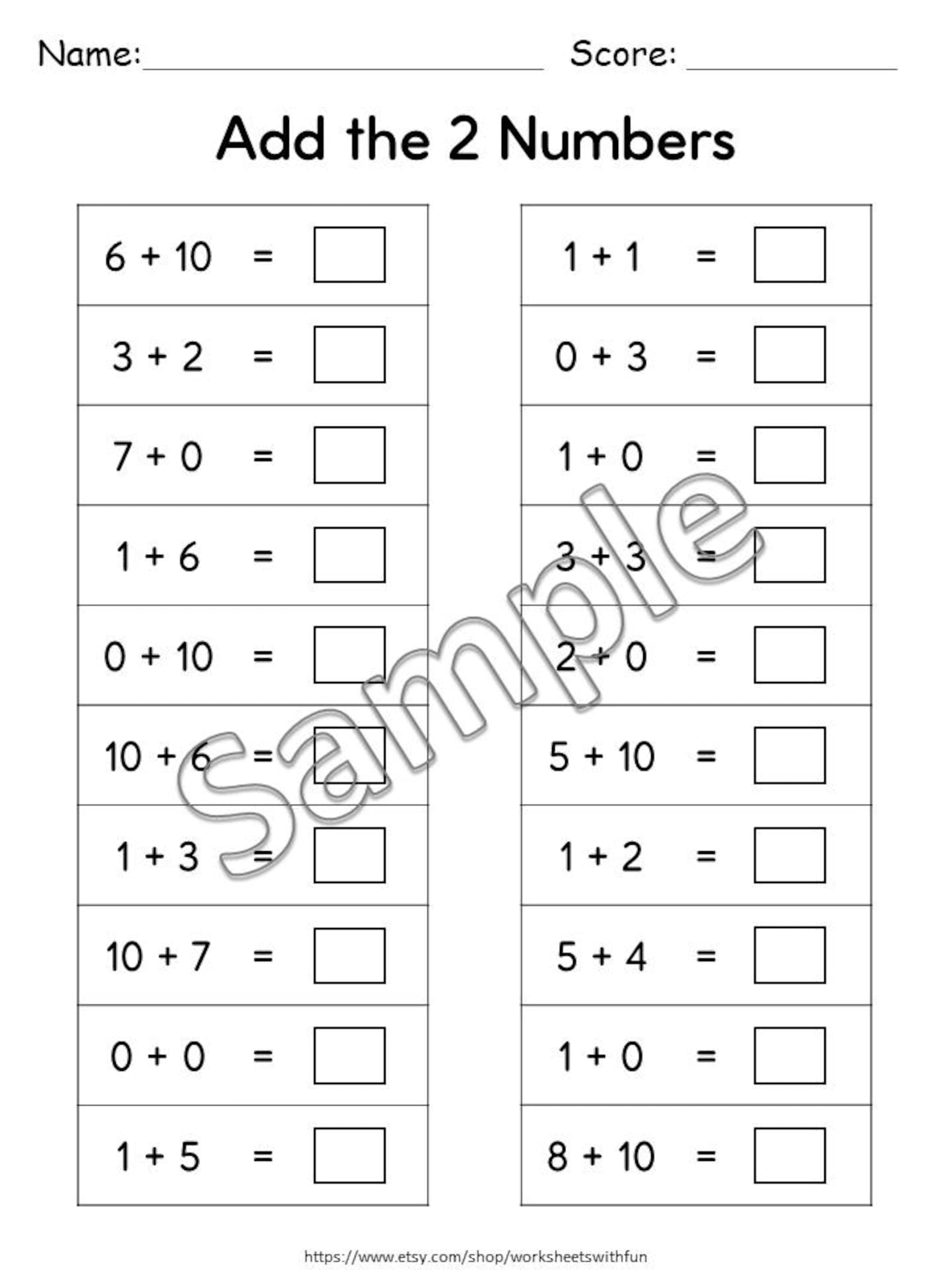 Kindergarten Addition Worksheets, Grade 1 Addition Practice Sheets ...