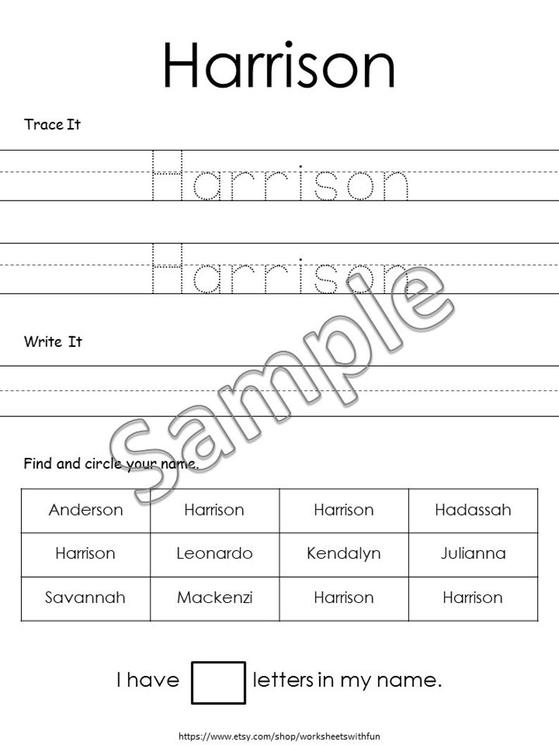 Personalized Name Tracing Worksheet: Preschool Learning Activity (email ...