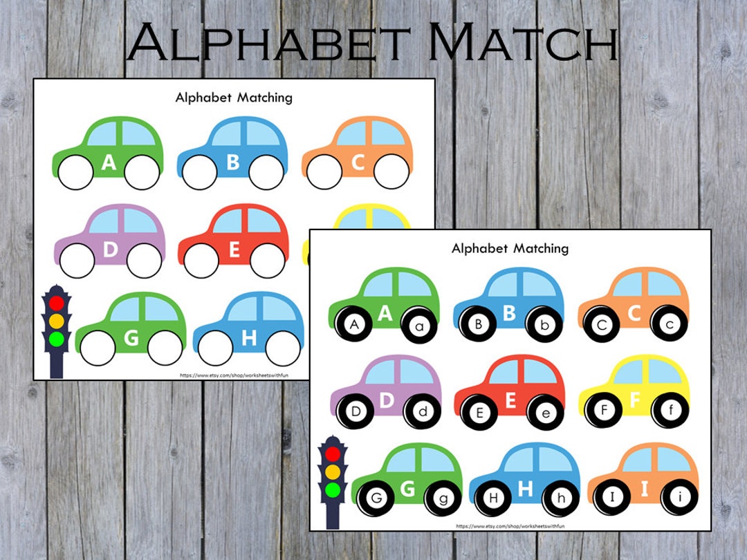Alphabet Worksheets Uppercase & Lowercase Letters Matching - Etsy