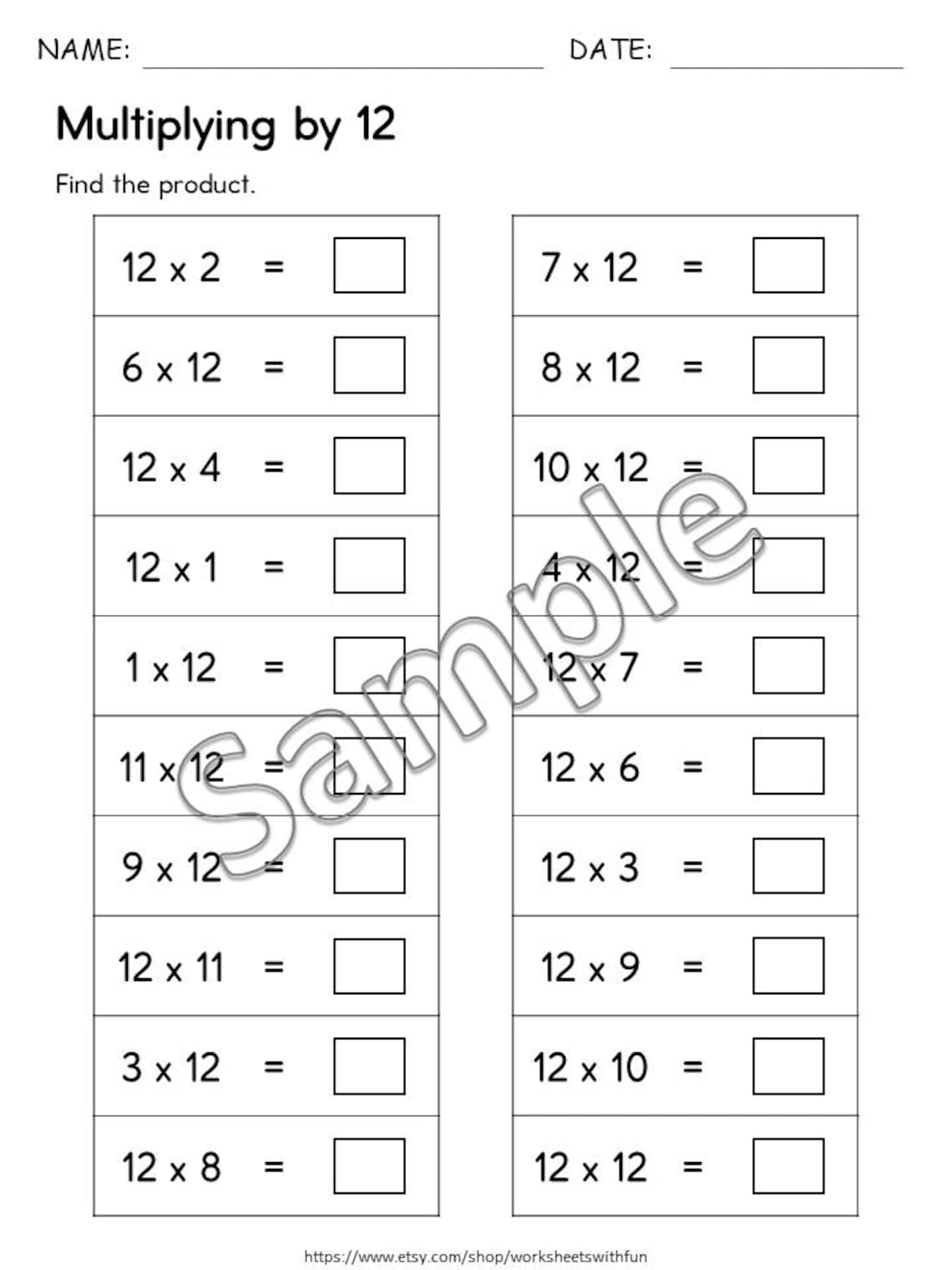 24 Printable Multiplication Worksheets | Single Digit Multiplication ...