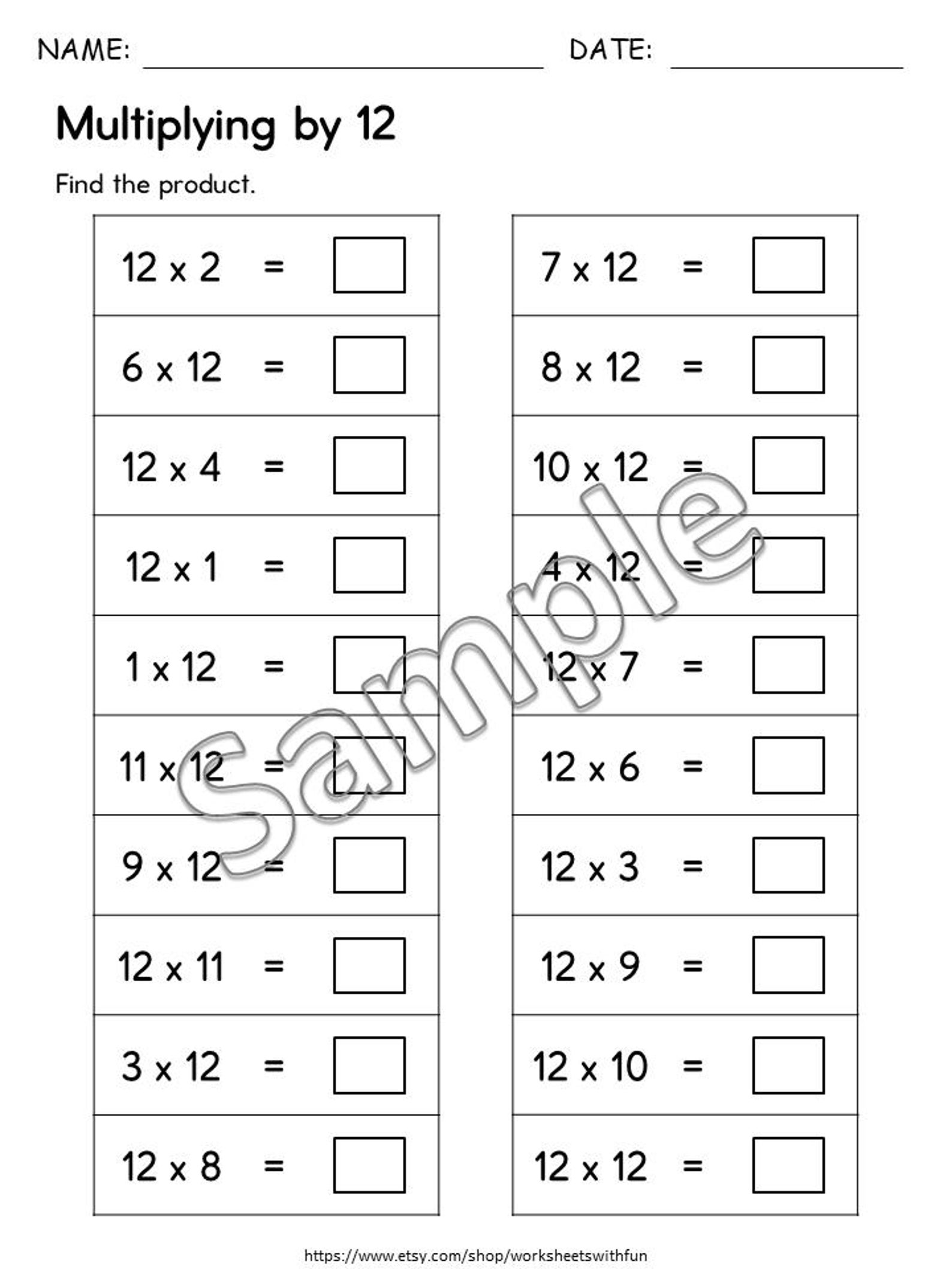24 Printable Multiplication Worksheets | Single Digit Multiplication ...