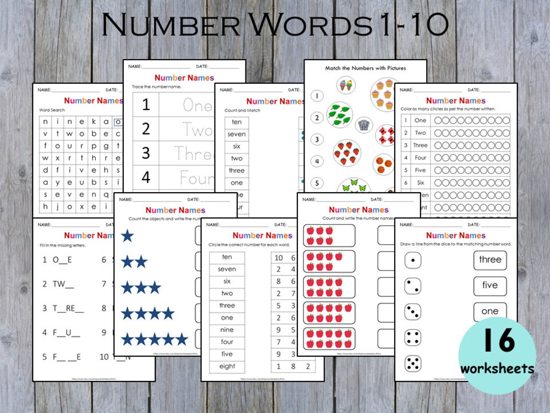 Numbers Worksheets 1-10, Number Words Tracing Printable, Number of the ...