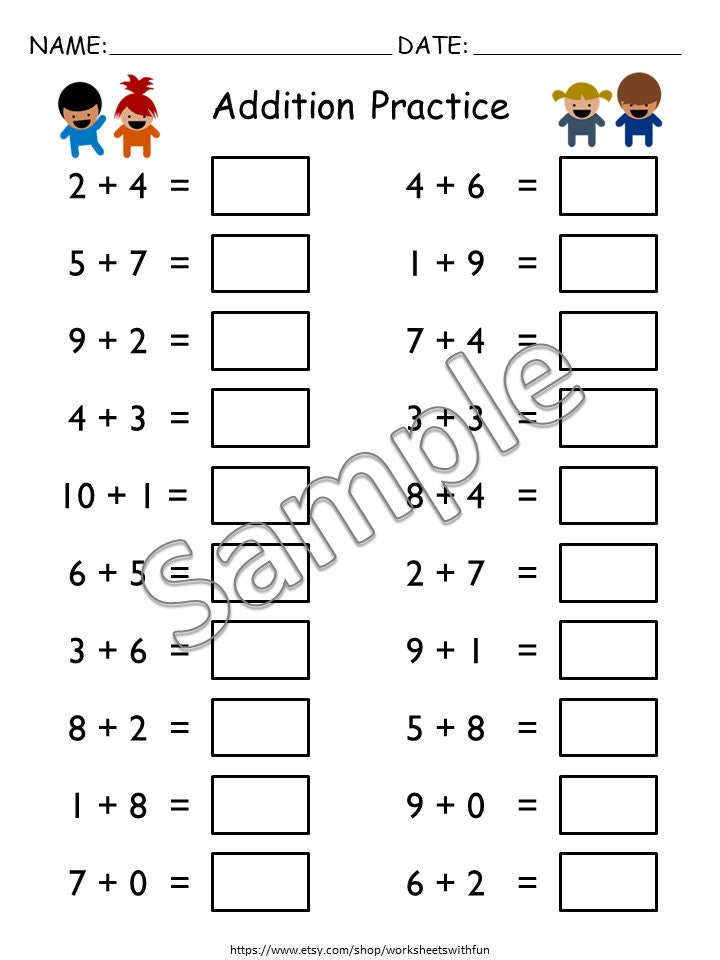 Addition and Subtraction Facts Worksheets Printable for Kids | Numbers ...