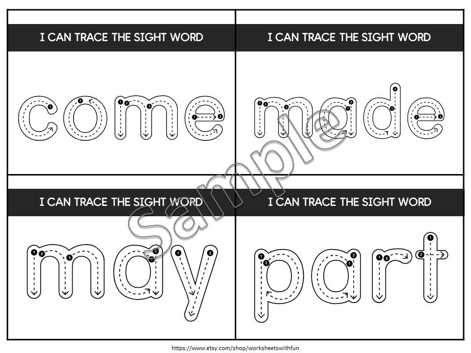 Fry First 100 Sight Word Tracing Cards: Handwriting Practice (PDF ...