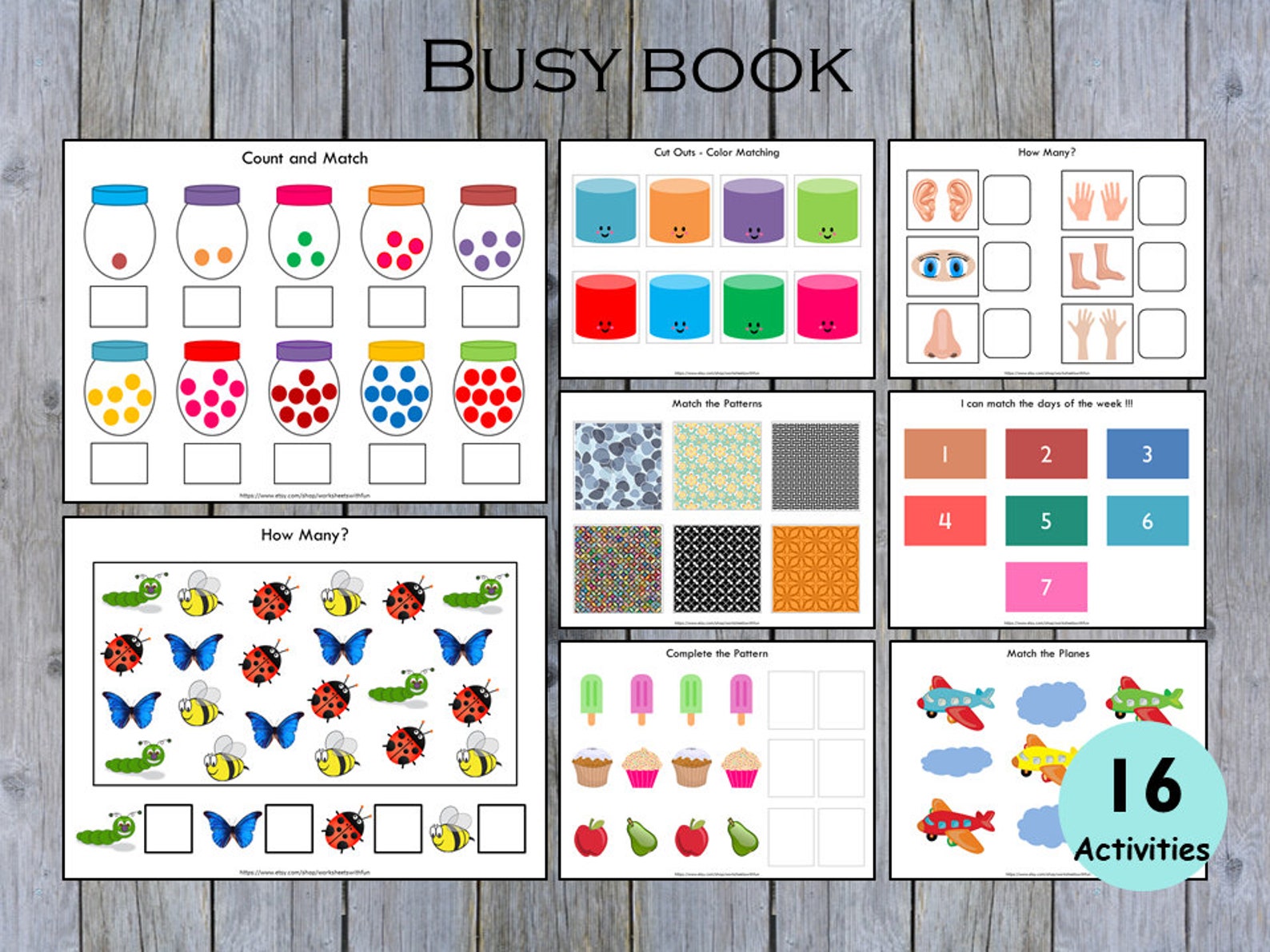 Toddler Busy Book Printable Preschool Activities Preschool - Etsy