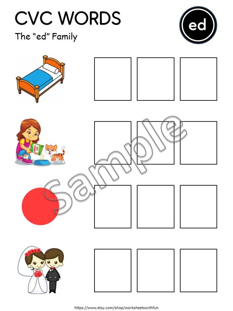 CVC Words Kindergarten Activity | CVC Word Family Mats | Science of ...