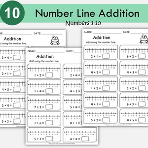 Addition Worksheets, Number Line Addition for First Grade, Math ...