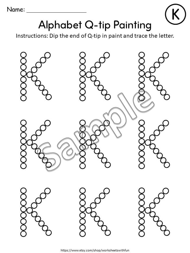Q Tip Alphabet Tracing Worksheets Printable, Uppercase Lowercase ...