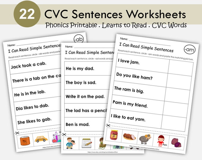 CVC Stories - Homeschool - Etsy