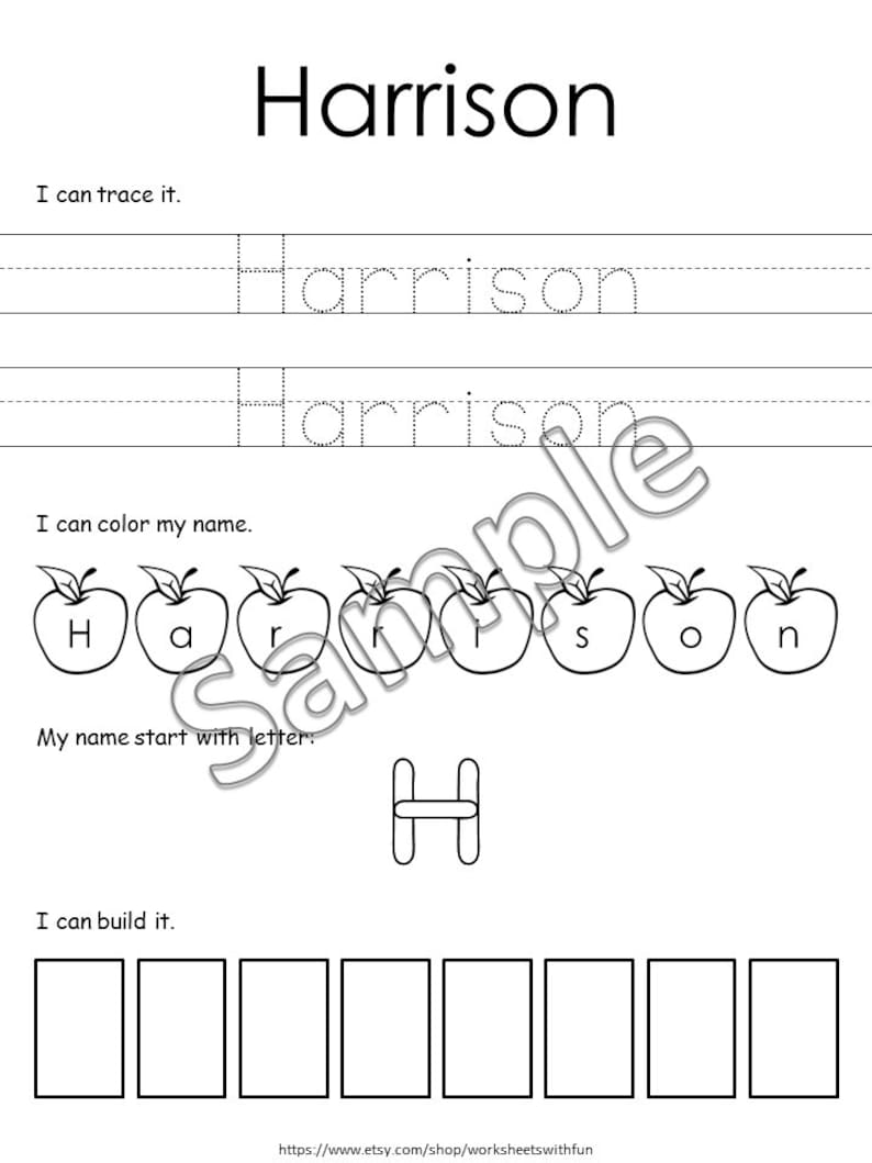 Personalized Name Tracing Worksheet: Preschool Learning Activity (email ...
