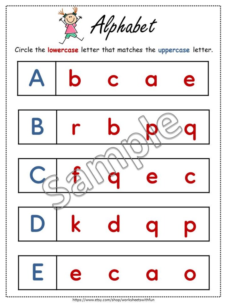 Alphabet Matching Activity Printable, Uppercase and Lowercase ...