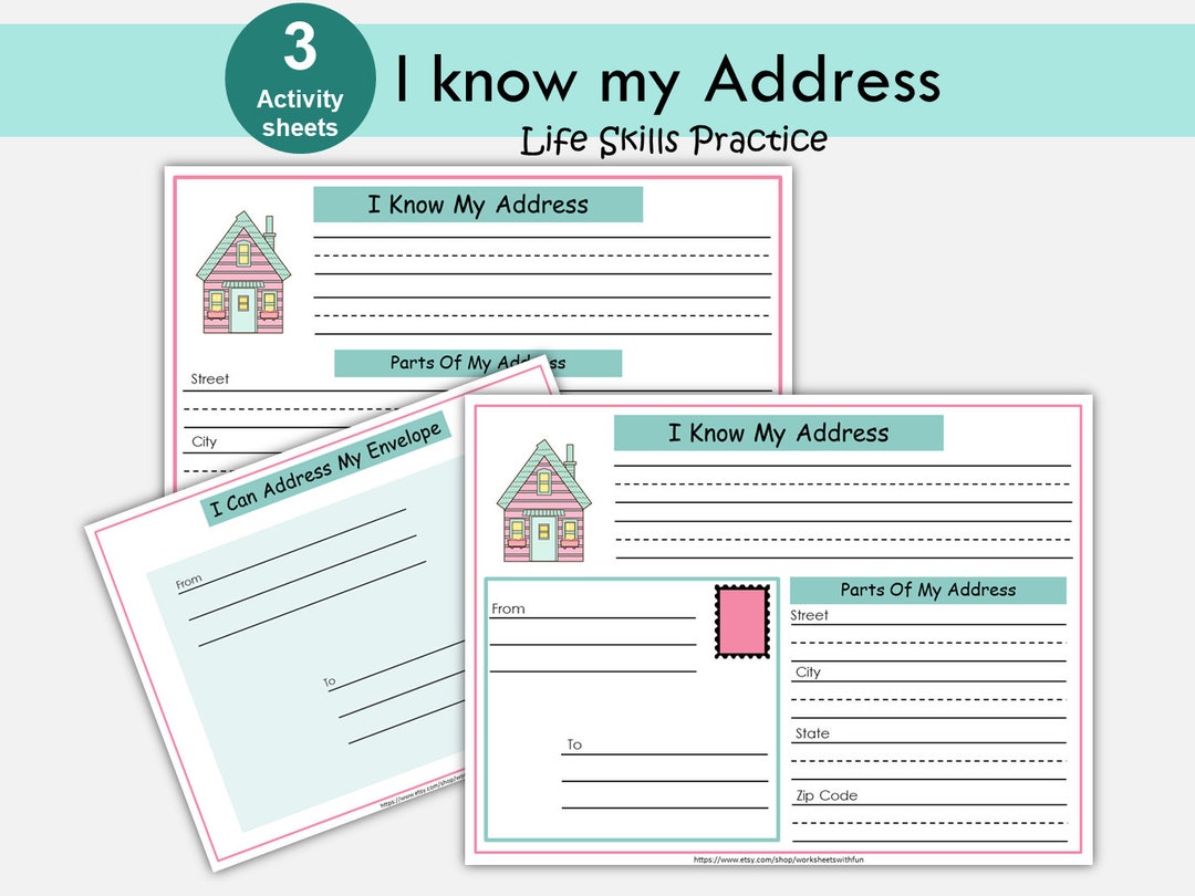 My Address Activity: Kids Life Skills Practice (digital Download) - Etsy
