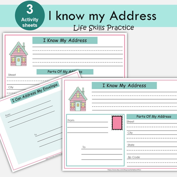 My Address Kids Activity - Etsy