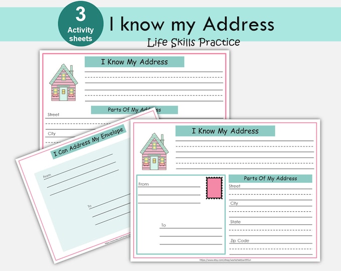 Address Tracing Sheet, I Know My Address, Address Worksheet, Address ...