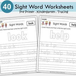 Sight Word Practice, Sight Words Worksheets, Sight Words Bundle ...