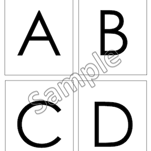 Alphabet Flashcards Printable - Uppercase, Lowercase | 78 Black and ...