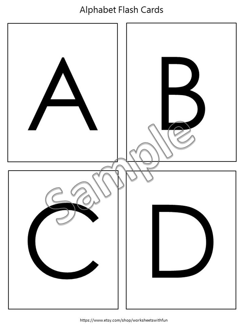 Alphabet Flashcards Printable - Uppercase, Lowercase | 78 Black and ...
