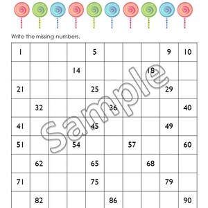 Missing Number Worksheets, Numbers 1 to 100, Preschool Printable ...