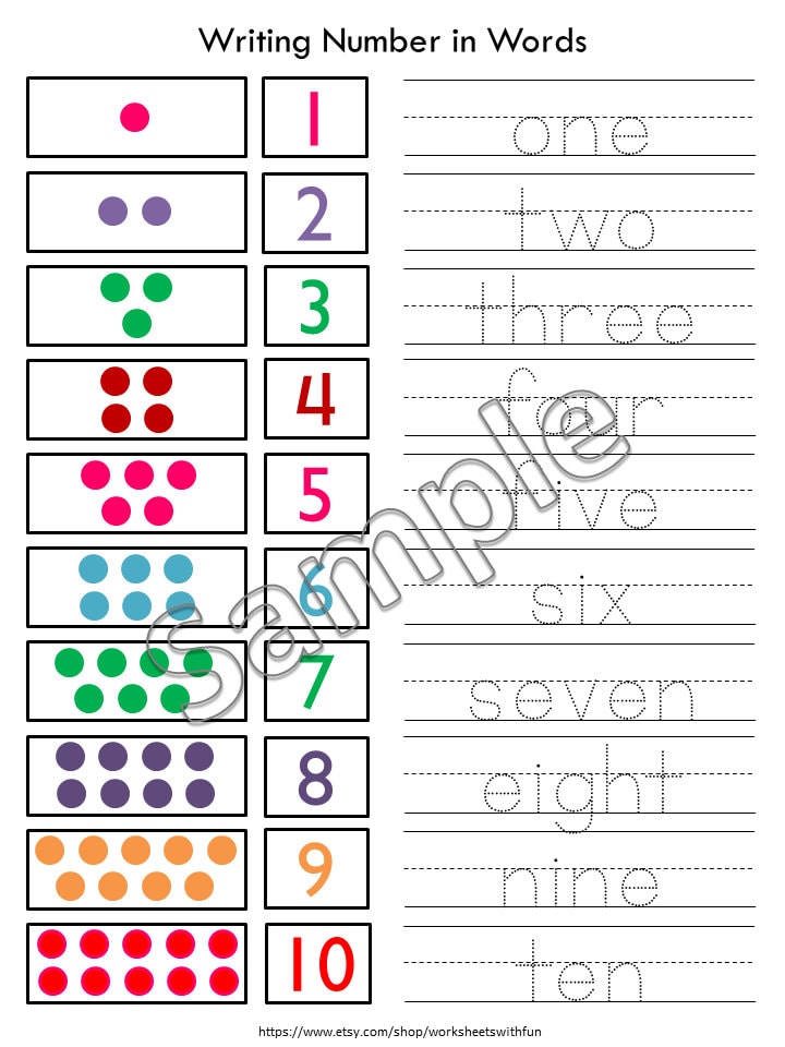 Hojas De Trabajo Para Trazar Números Del 1 Al 10