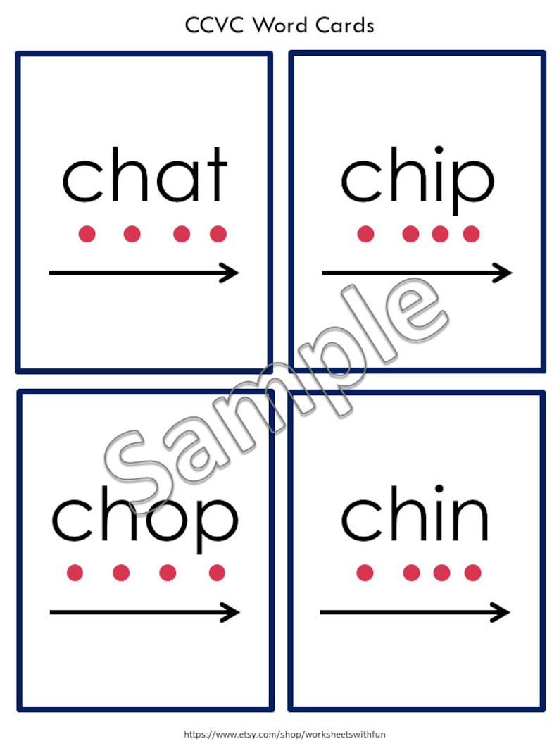 CCVC Flashcards Printable | Phonics Blending Cards | Early Reading ...