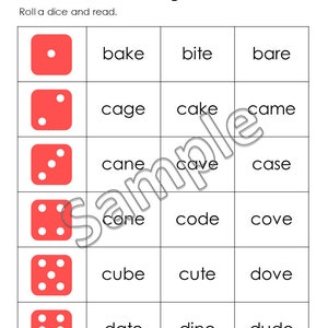 Silent E Words Printable, Kindergarten Worksheets, Magic E, Grade 1 ...