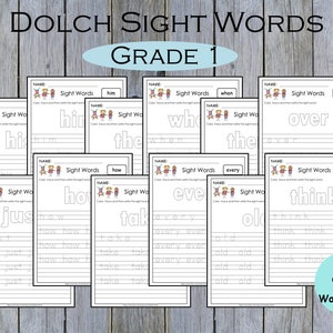 41 Printable Sight Words Worksheets, Dolch Grade 1 Sight Word Practice ...