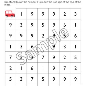 Number Maze Printable for Children, Numbers 1-20 Worksheets ...