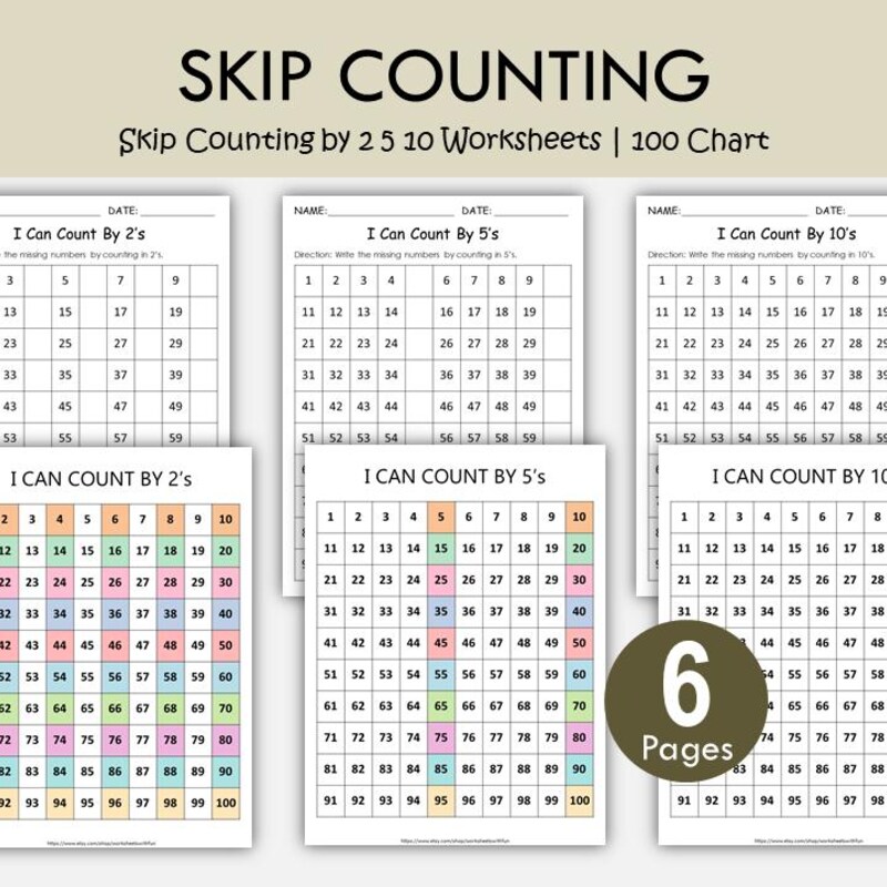 Counting by 10s Printable - Etsy UK