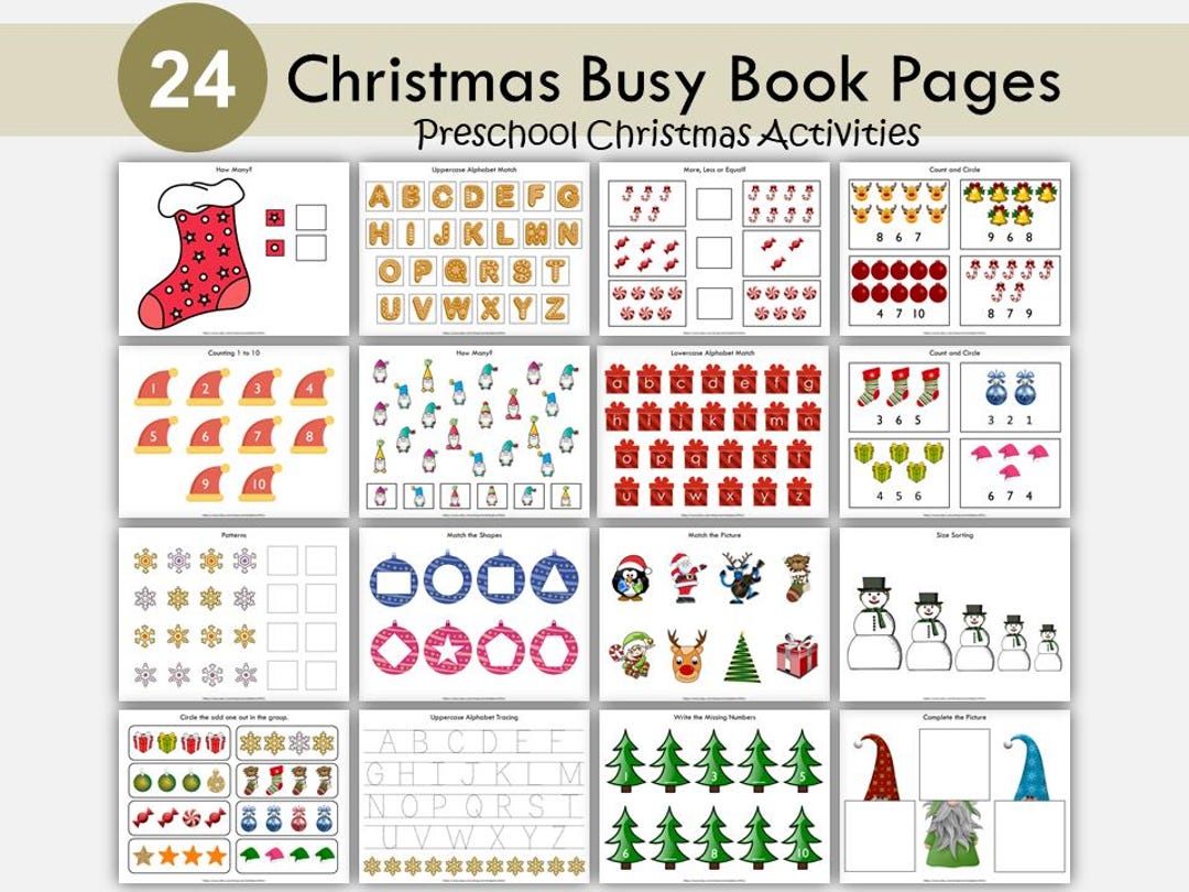 Christmas Busy Book for Toddler, Homeschool Resources, Preschool ...