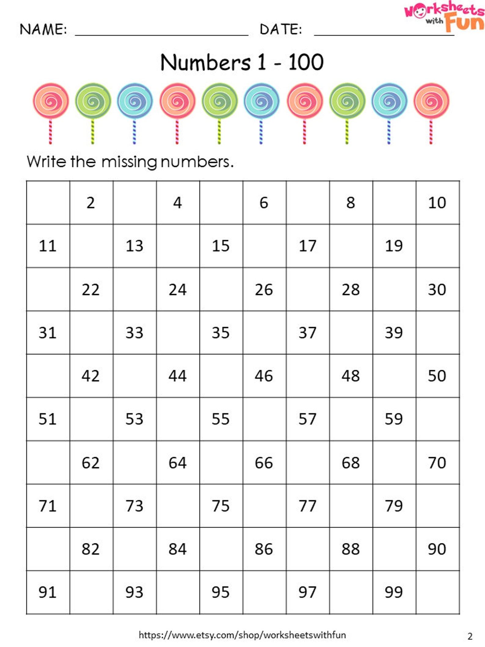 13 Best Images Of Missing Number Grid Worksheets Fill In The Missing 