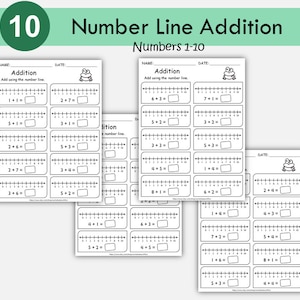 Addition Worksheets, Number Line Addition for First Grade, Math ...