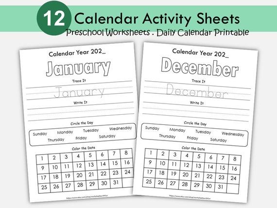 Calendar Skills Worksheets For Kindergarten Calendar Worksheets The