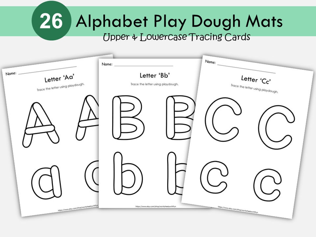 Alphabet Playdough Tracing Mats, Playdough Letter Tracing Printable ...