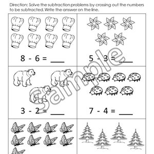 Subtraction Worksheets, Kindergarten Curriculum, Math Workbook, Basic ...