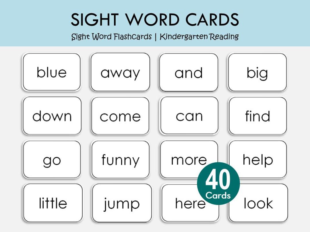 Printable Sight Word Flashcards, Prek Kindergarten 1st Grade Sight ...