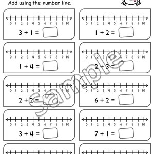 Number Line Addition Worksheets Within 10 Printable | Preschool ...