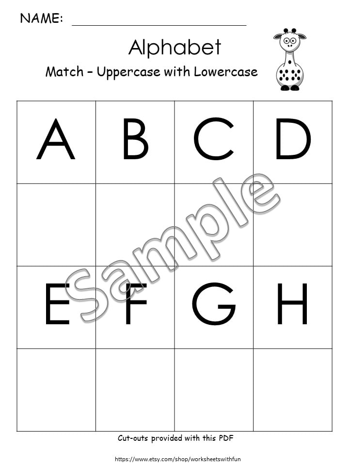 Alphabet Matching Worksheets Printable | Uppercase Lowercase Letter ...