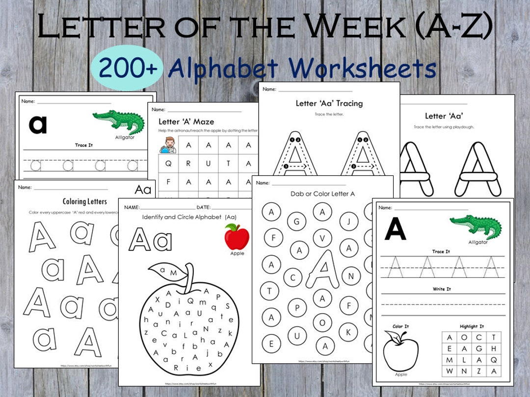 Letter of the Week Worksheets Printable, Alphabet Busy Book, Learning ...