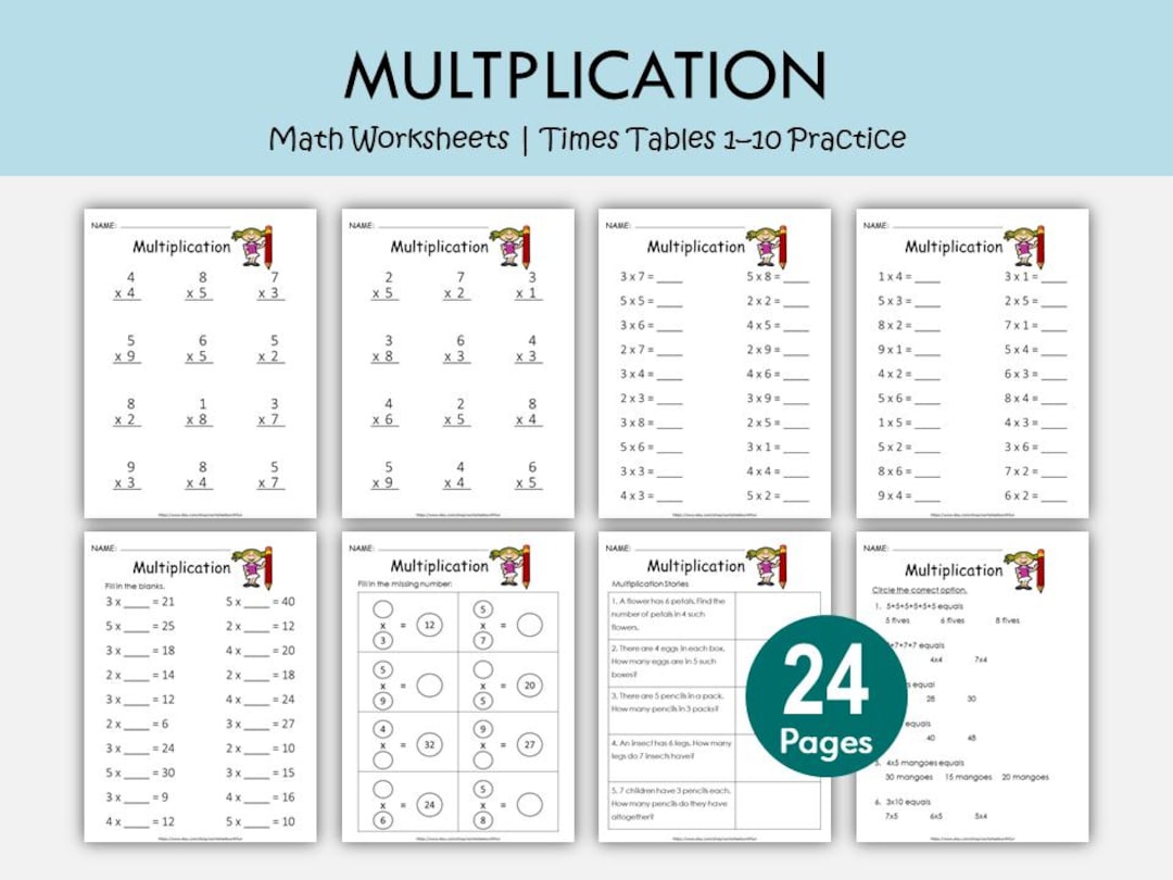 Multiplication Worksheets Printable | Times Tables 1–10 Practice ...
