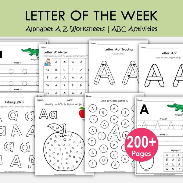 Dot Worksheet Alphabet - Etsy UK